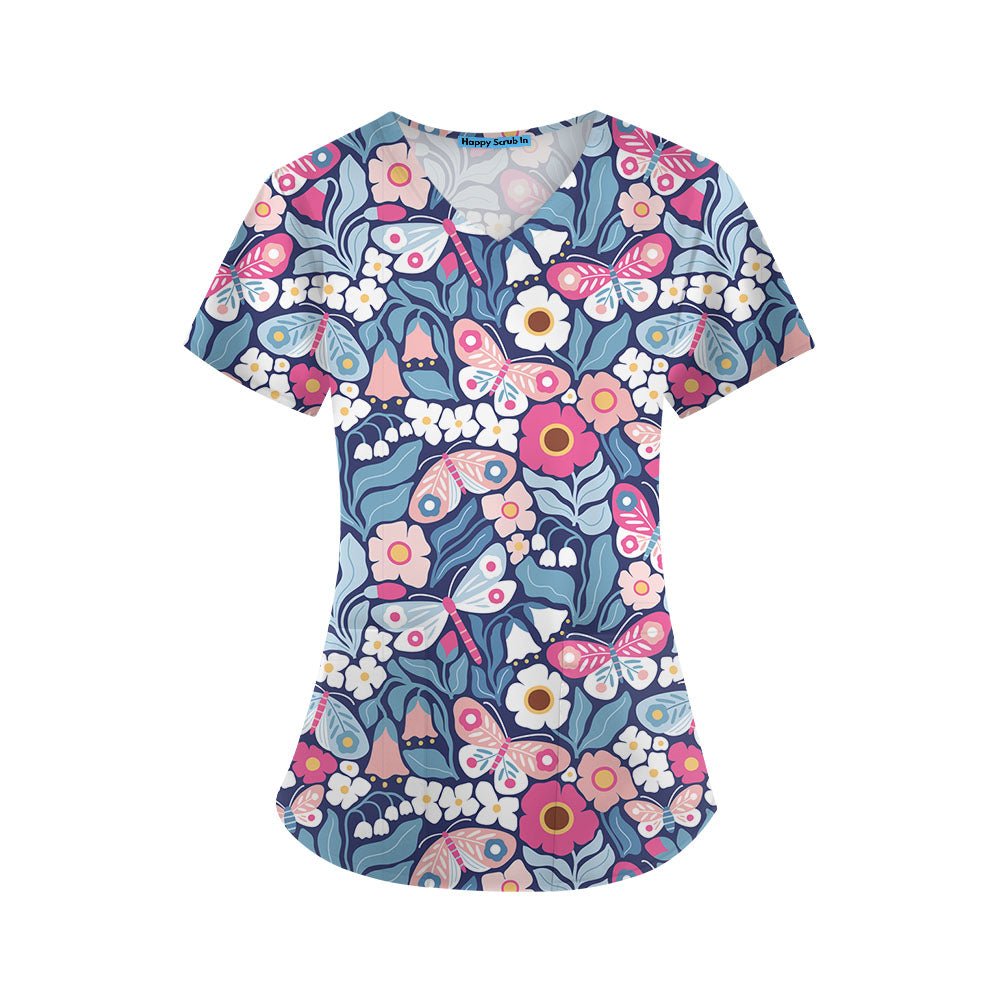 Blooming Scrub Top – Happy Scrub In | Scrubs With Style